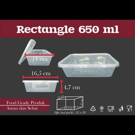 Jual Thinwall Food Container Kotak Makan 650ml 25pcs Di Seller