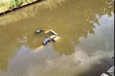 Elderly Womans Miraculous Escape After Car Plunges Into Canal