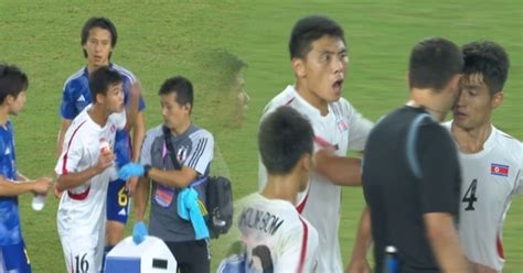 주먹 위협에 심판 밀치기까지북한 축구 경기도 매너도 졌다