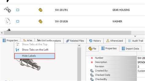 hide labels 2023 solidworks help
