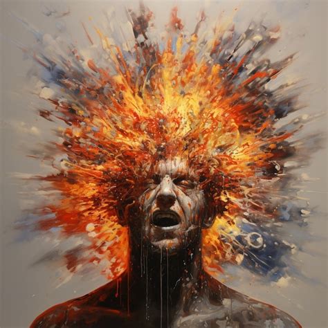 Premium Ai Image Portrait Of A Man With A Symbolic Head Explosion