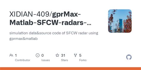 Github Xidian 409gprmax Matlab Sfcw Radars Signal Processing Simulation Simulation Data