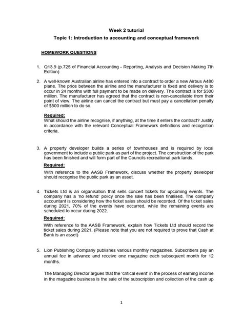 Topic 1 Week 2 Tutorial Questions Pdf Subscription Business Model