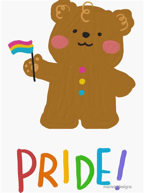 Teddy Bear Lgbt Pride Pansexual Sticker For Sale By Marietadesigns