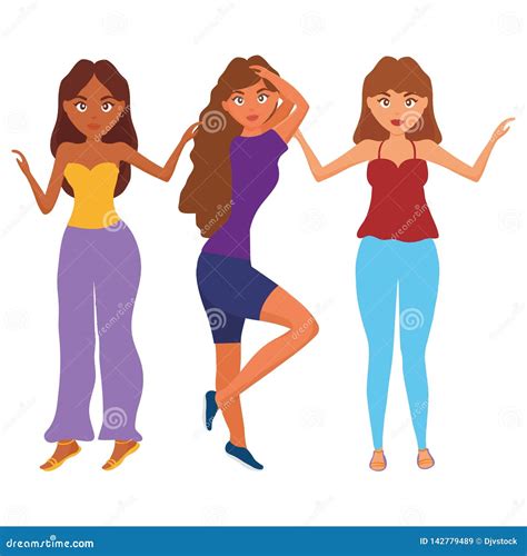 Beautiful And Sensual Women Characters Stock Vector Illustration Of