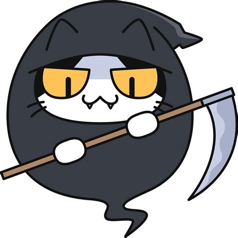 死神（コハクちゃん） 無料イラスト＆かわいいフリー素材集 ねこ画伯コハクちゃん