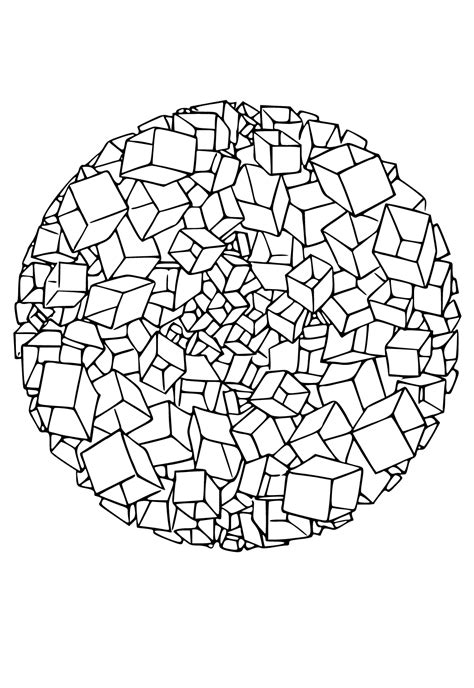 Gratis Printbare 3d Cirkel Tegning Til Farvelægning Ark Og Billede Til