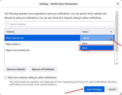 Tắt thông báo trên Firefox Disable Notifications