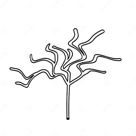 Black And White Template Tree Icon Vector Symbol Sign Isolated On