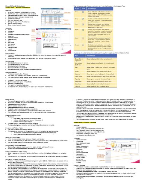 Access Lesson Pdf