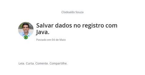 salvar dados no registro com java