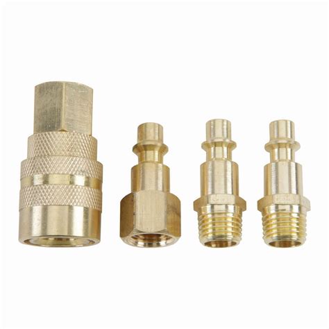 Brass Industrial Quick Coupler Set 4 Piece