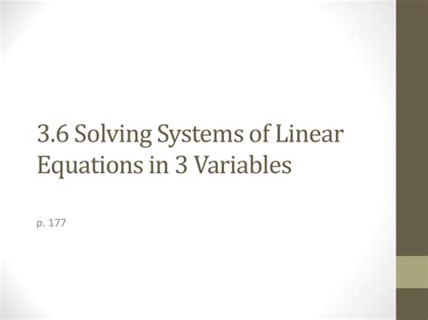 Solving Systems Of Linear Equations In Variables