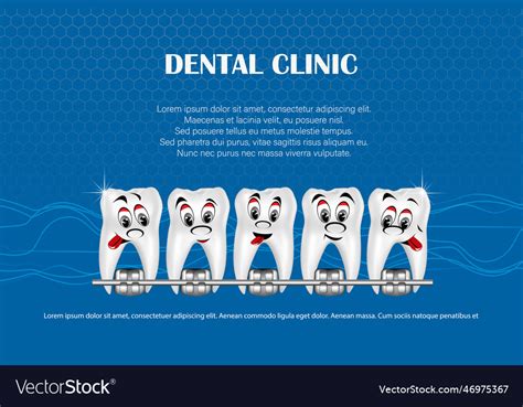 3d Realistic Teeth With Braces Upper And Lower Vector Image