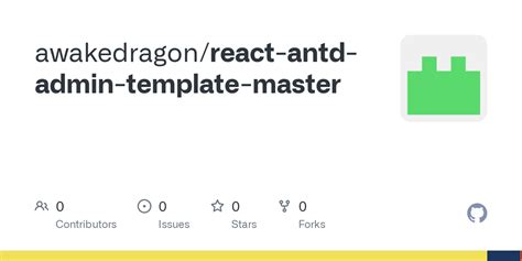 GitHub Awakedragon React Antd Admin Template Master
