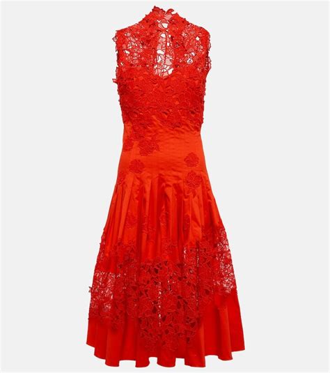 Oscar De La Renta Guipure Lace Midi Dress Shopstyle