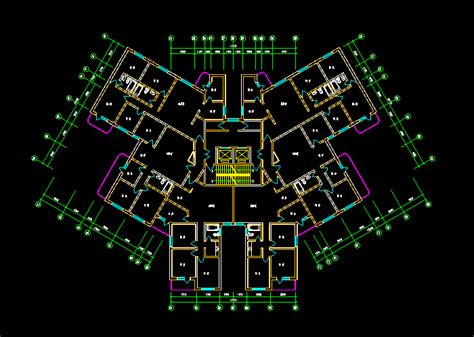 多高层住宅建筑施工全套CAD图纸迅捷CAD图库