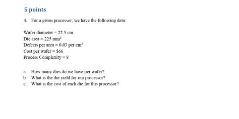 Solved 5 Points 4 For A Given Processor We Have The