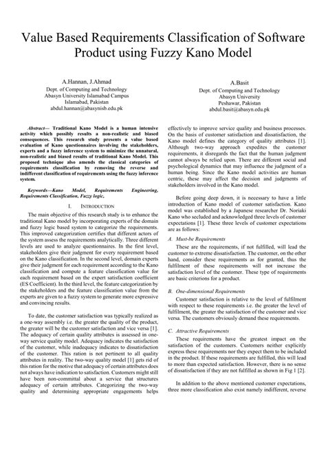 Pdf Value Based Requirements Classification Of Software Product Using