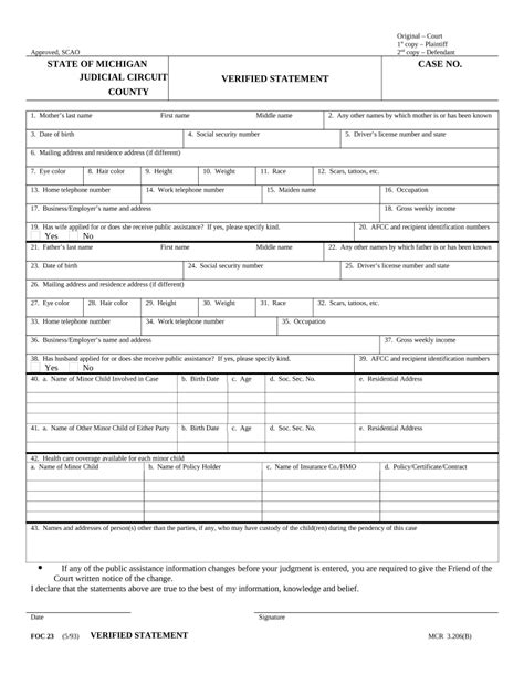 Verified Statement Michigan Complete With Ease Airslate Signnow