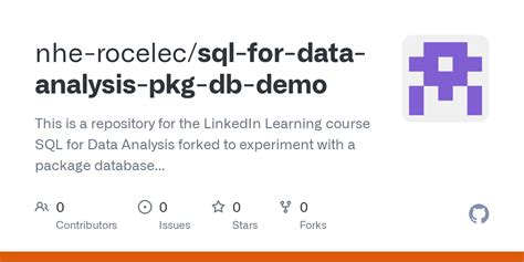 Github Nhe Rocelecsql For Data Analysis Pkg Db Demo This Is A