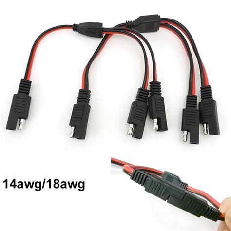 1 Sae To 2 Sae อะแดปเตอร์เชื่อมต่อแบตเตอรี่ แผงพลังงานแสงอาทิตย์ 14awg