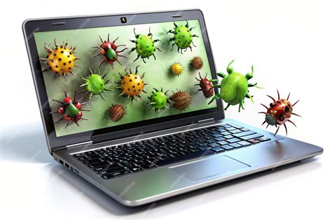 Computer Virus Bugs Clip Art Infested Laptop With Nasty Bugs Premium