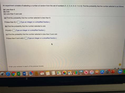 solved an experiment consists of selecting a number at
