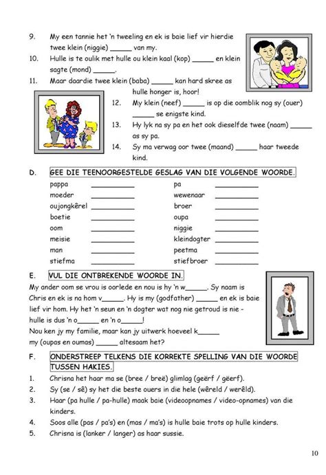 Grade 5 Afrikaans Comprehension Worksheets