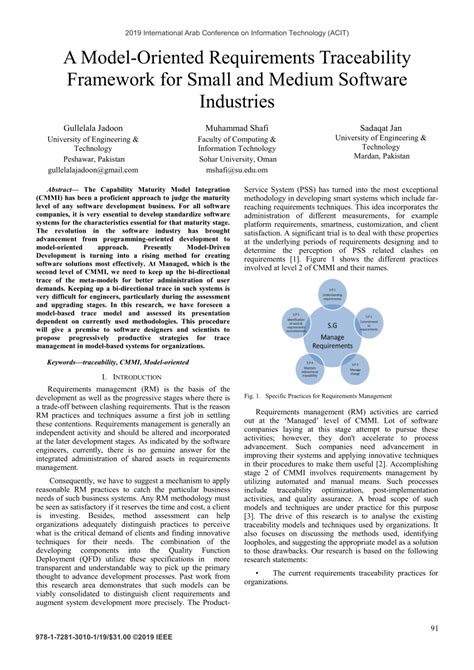 Pdf A Model Oriented Requirements Traceability Framework For Small And Medium Software Industries