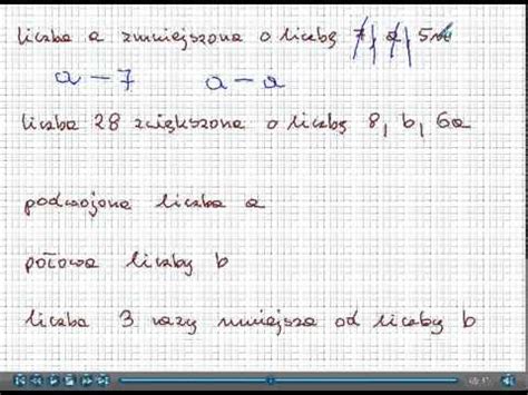 Co to jest wyrażenie algebraiczne zapisywanie i odczytywanie Matematyka S P i Gimnazjum