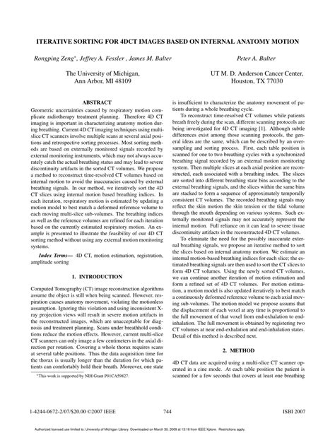 Pdf Iterative Sorting For 4dct Images Based On Internal Anatomy Motion
