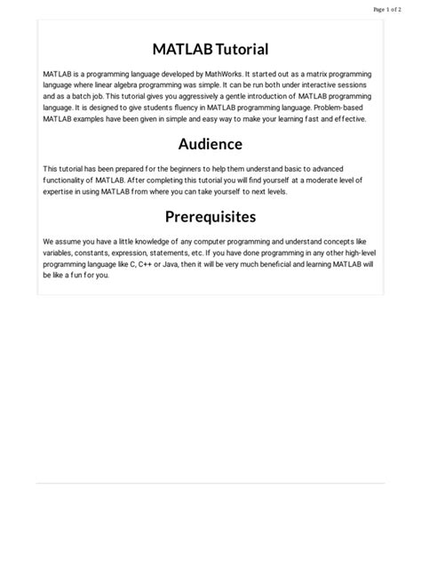 Matlab Tutorial Pdf