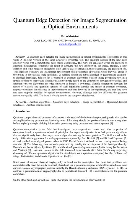 pdf quantum edge detection for image segmentation in optical environments