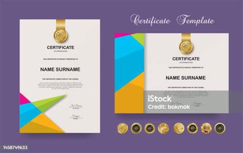 Certificate Of Appreciation Or Award Diploma Template Design And Vector