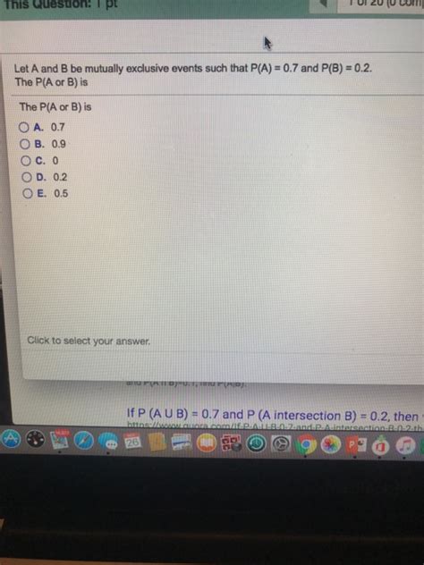 Solved This Queston 1 Pt Let A And B Be Mutually Exclusive