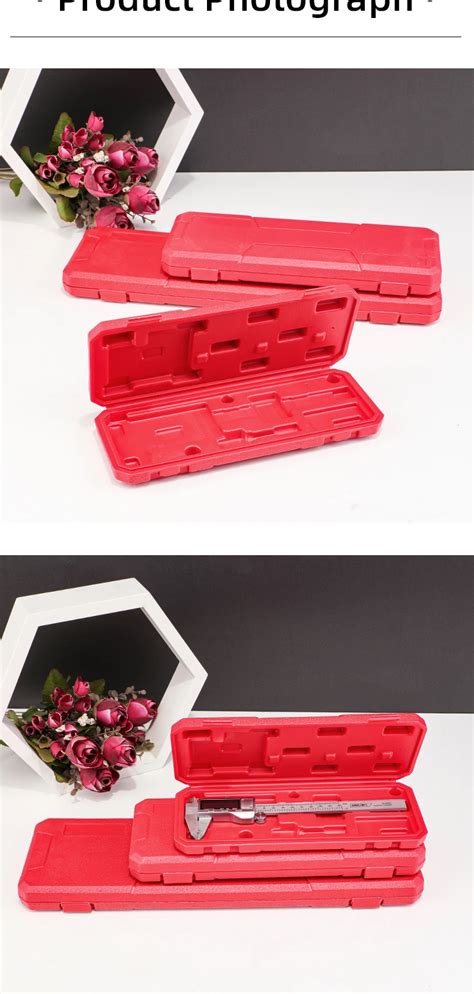 Red Square Plastic Storage Box Vernier Caliper Flip Storage Box Digital