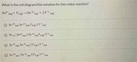 Solved What Is The Cell Diagramline Notation For This Redox