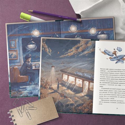 Книга Кафе на краю земли Две истории (с закрашенным обрезом и рисунками ...