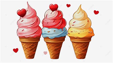 빨간 하트가 달린 맛있는 아이스크림 귀여운 스티커 아이스크림 스티커 마음 Png 일러스트 및 이미지 에 대한 무료 다운로드 Pngtree