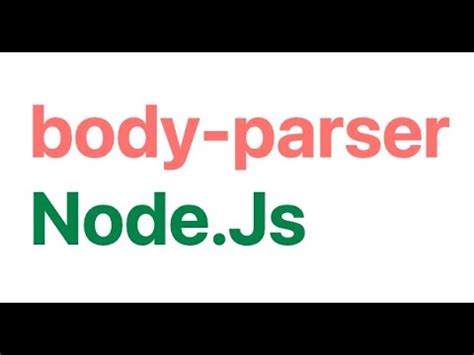 Body Parser Is Deprecated Comment R Soudre Le Probl Me Youtube