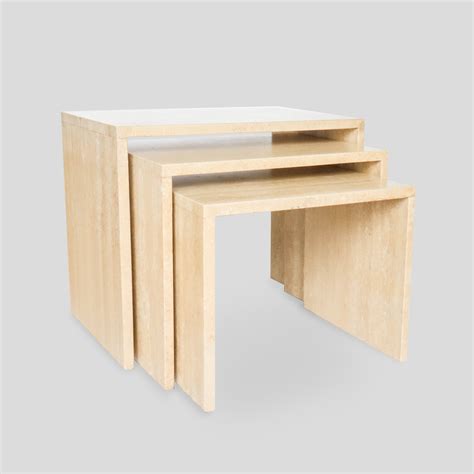 Vintage Travertine Nesting Tables S