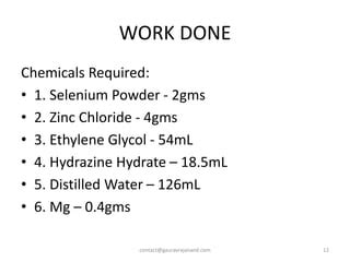 Synthesis of zn se nanocrystals (1) | PPT