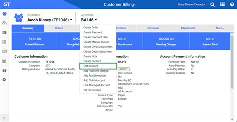 Edit Billing Account