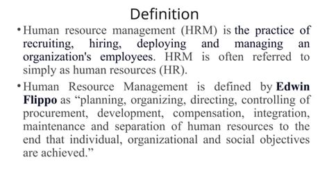 Introduction To Human Resource Management PPT