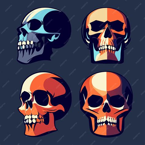 Premium Vector Eps Vector Human Skulls Graphics Design Concept Bundle