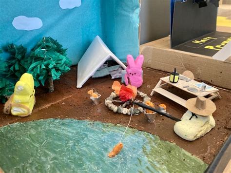 ‘harry Peeper And ‘peepensteins Monster On Display At West Michigan Library Peep Diorama