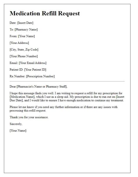 Letter Template For Medication Refill Request Free Samples In Pdf Letterin