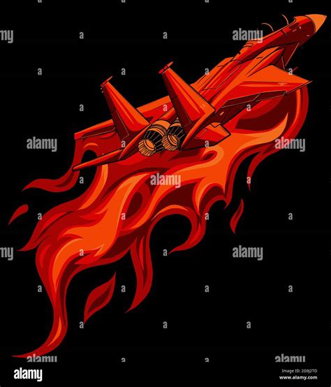 Military Fighter Jets Isolated On Black Background Vector Illustration