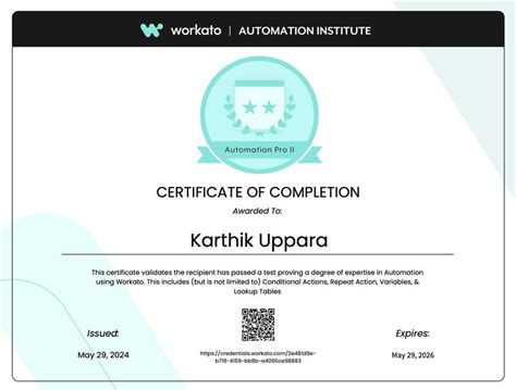 Karthik Kumar Uppara On Linkedin Just Completed The Workato Automation Pro…